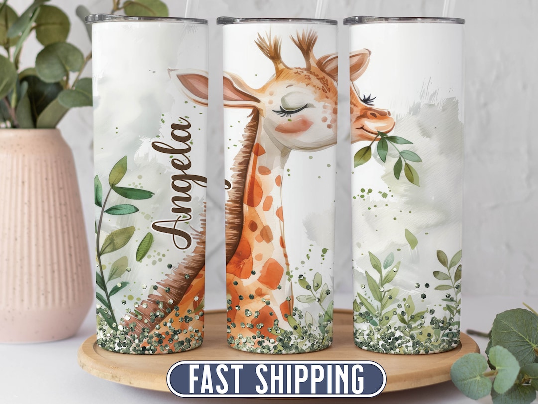 Cute Giraffe Tumbler Cup for Giraffe Lover -personalized Giraffe ...