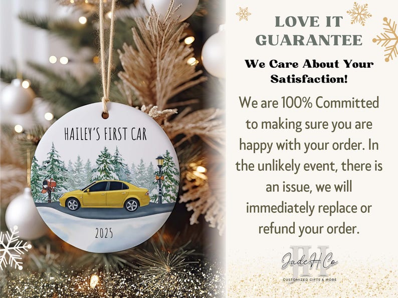 First Car Christmas Ornament, Custom Photo First Car Ornament First Car ...