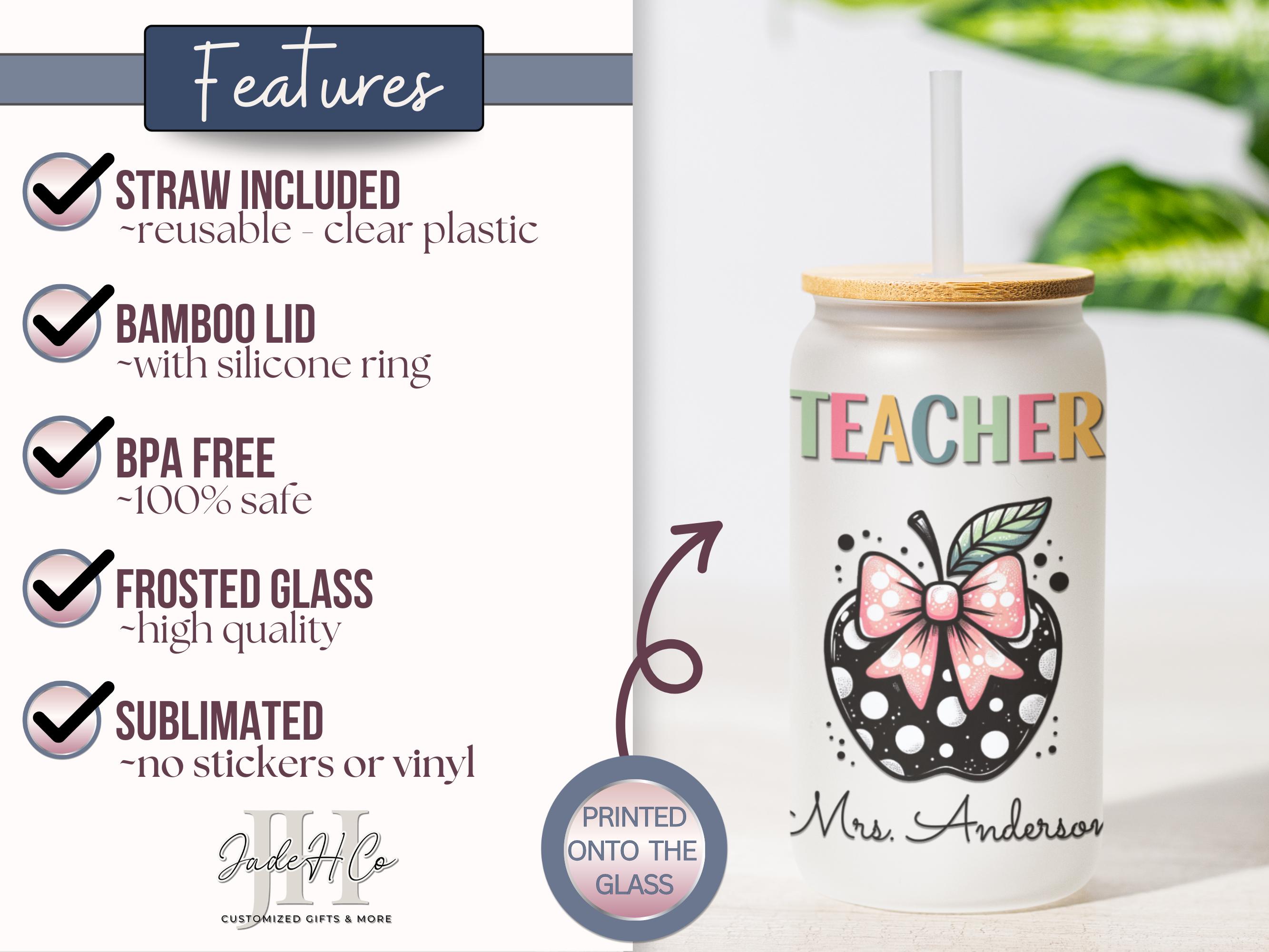 Custom Teacher Cup for Teacher Appreciation Gift Cup Teacher Glass Cup ...