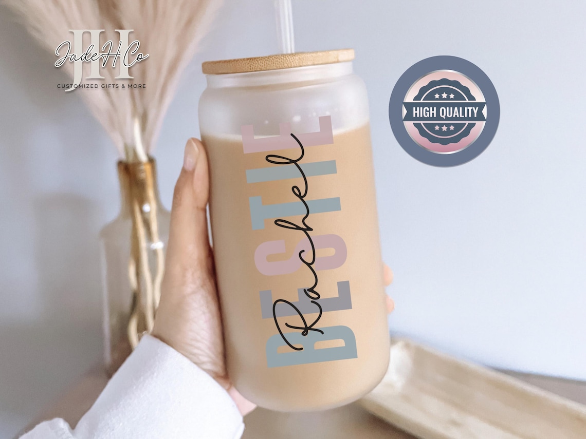 Best Friend Cup Best Friend Glass Cup Gift for Bestie Personalized ...