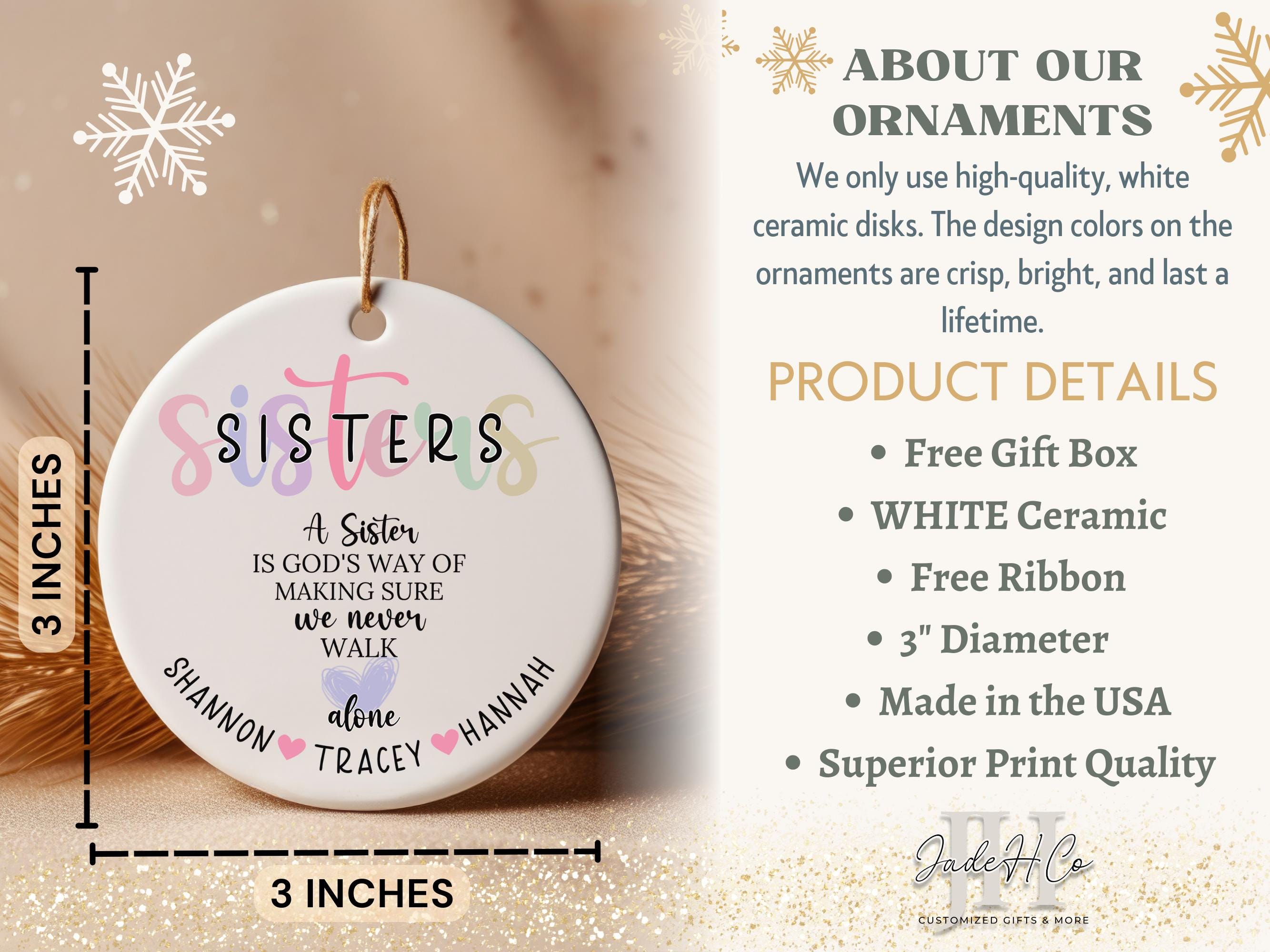 Custom Sisters Ornament Gift for Sister Christmas Personalized Sisters ...