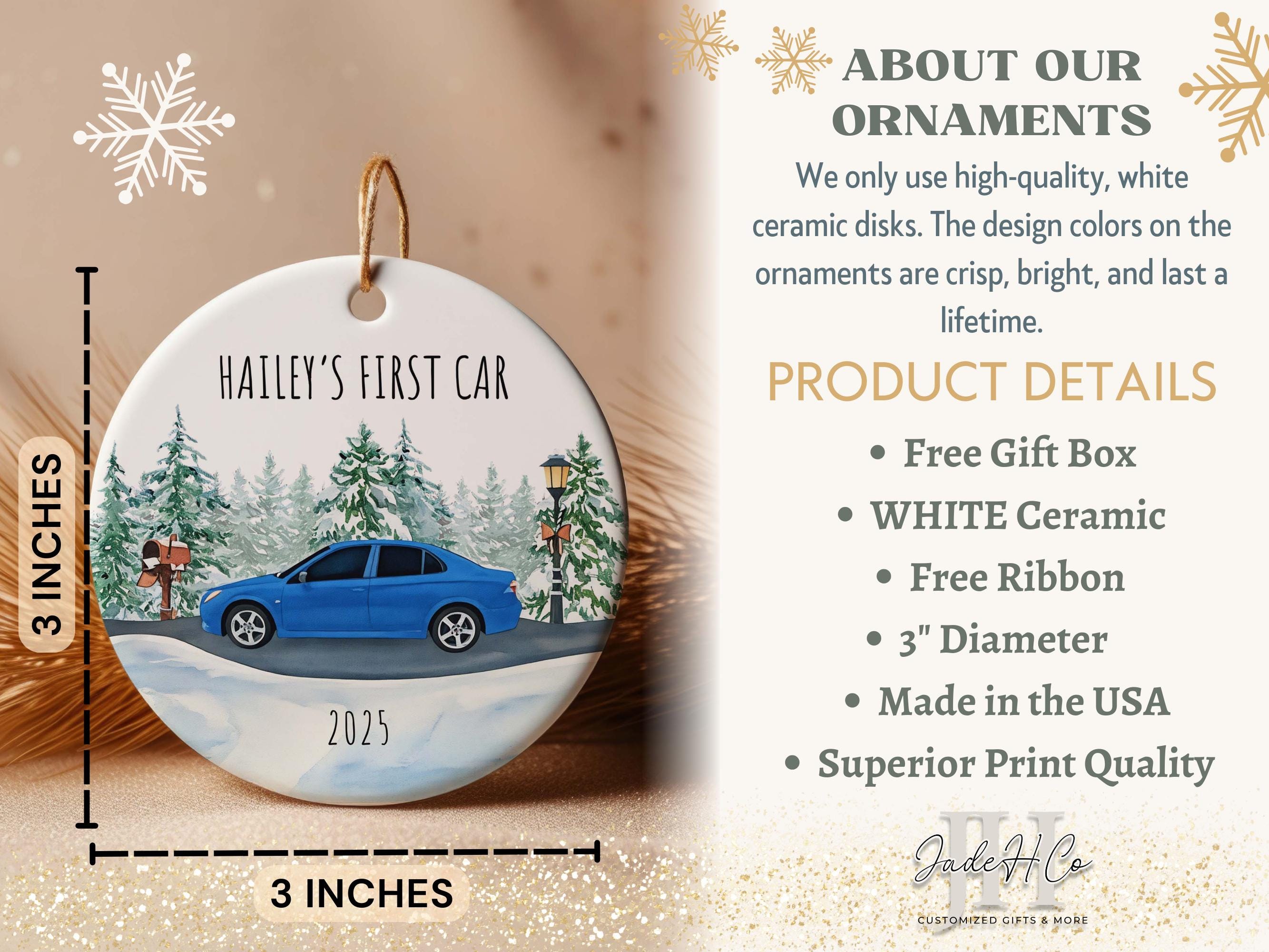 First Car Christmas Ornament, Custom Photo First Car Ornament First Car ...