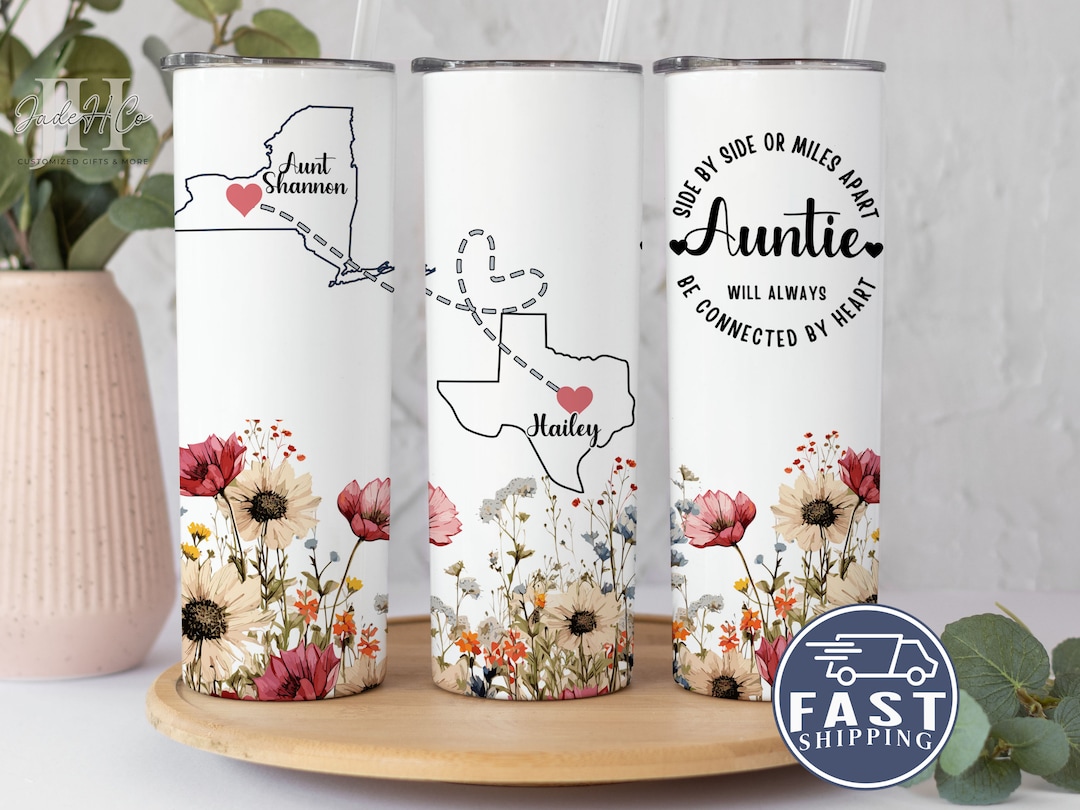 Custom Long Distance Tumbler, Long Distance Gift, Aunt Tumbler Gift ...