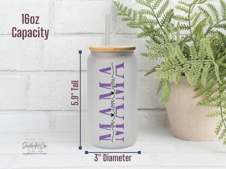 Personalized Mama Cup, Mom Glass Cup With Kids Names Mom Glass Tumbler ...
