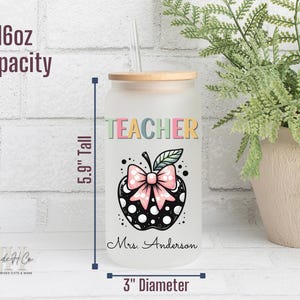 Custom Teacher Cup for Teacher Appreciation Gift Cup Teacher Glass Cup ...
