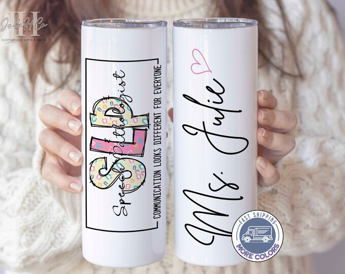 Speech Therapist Personalized Tumbler, Speech Therapy Cup, SLP Tumbler ...