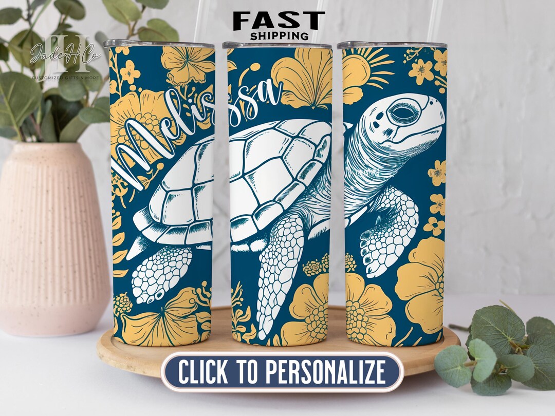 Sea Turtle Tumbler Cup, Custom Sea Turtle Cup, Sea Turtle Gifts, Sea ...