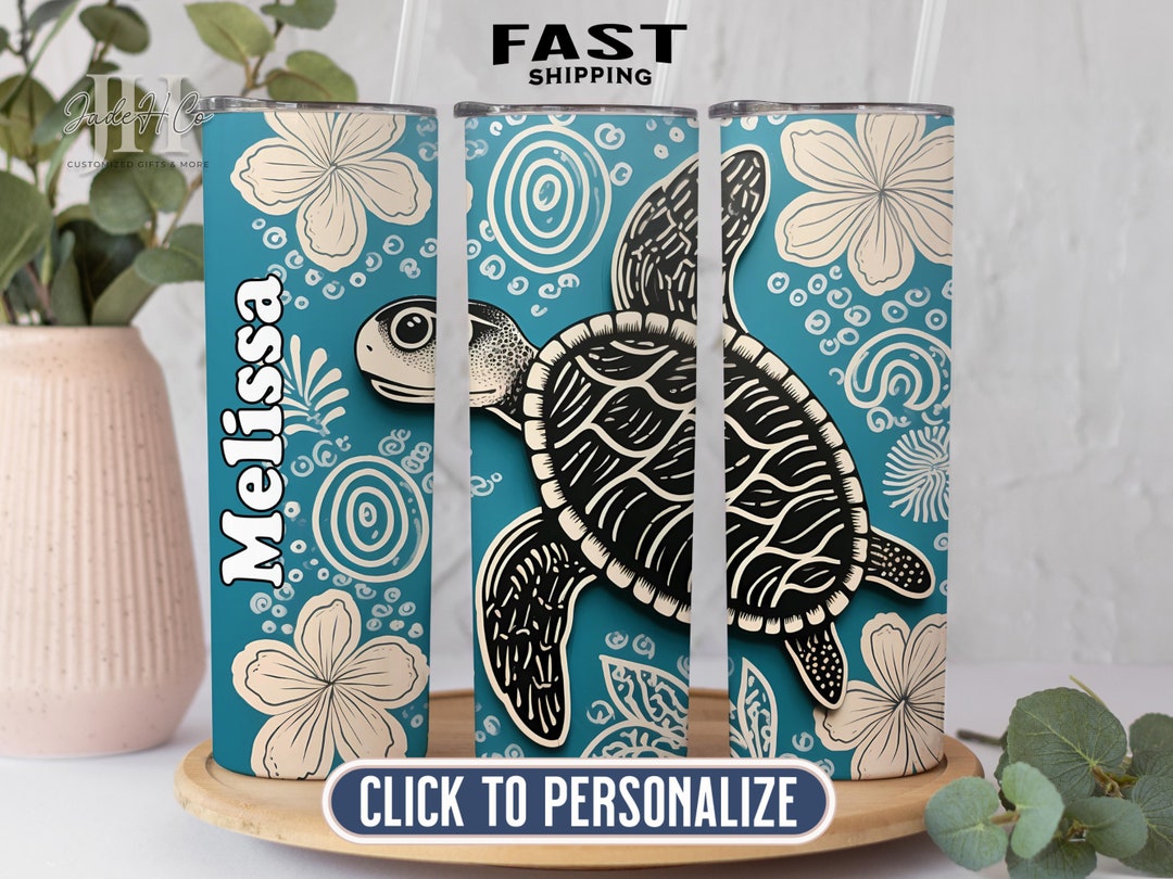 Sea Turtle Tumbler Cup, Custom Sea Turtle Cup, Sea Turtle Gifts, Ocean ...