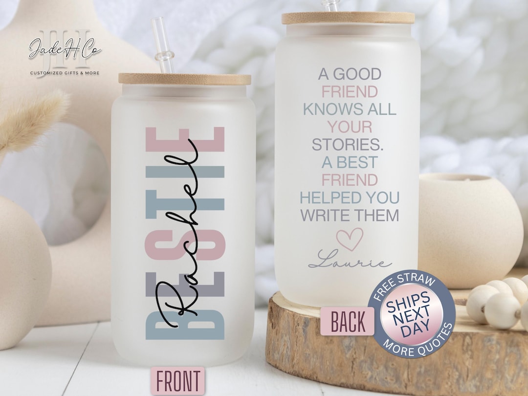 Best Friend Cup Best Friend Glass Cup Gift for Bestie Personalized ...