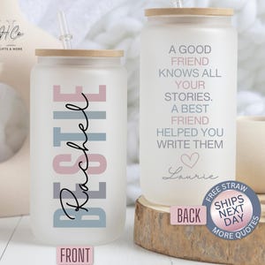 Best Friend Cup Best Friend Glass Cup Gift for Bestie Personalized ...
