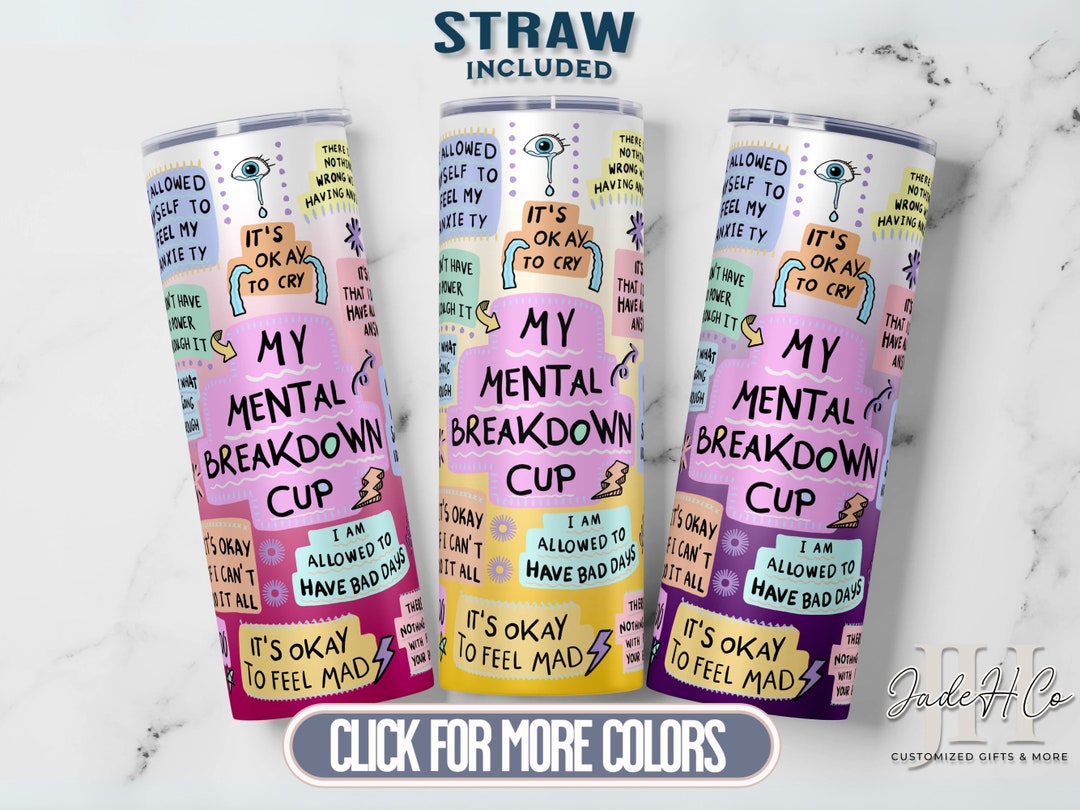 Mental Health Tumbler, Mental Health Cup, Affirmation Cup, Anxiety ...