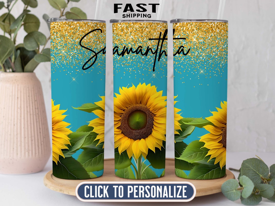 Personalized Sunflower Tumbler, Sunflower Gifts for Women, Sunflower ...