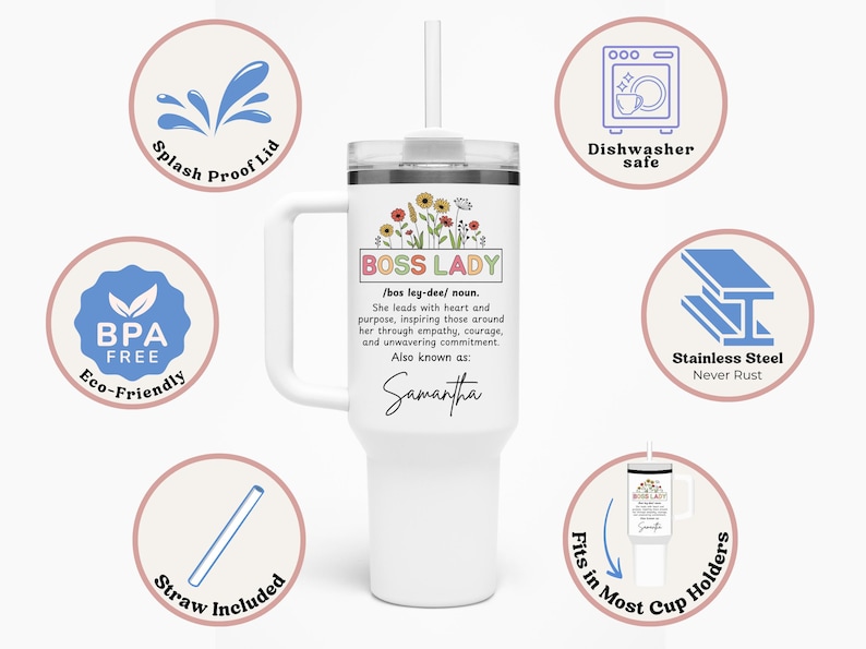 Boss Lady 40oz Tumbler, Personalized Boss Lady Gift for Boss's Day Gift ...