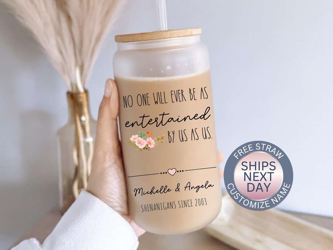 Best Friend Glass Cup Best Friend Cup Gift for Bestie Personalized ...