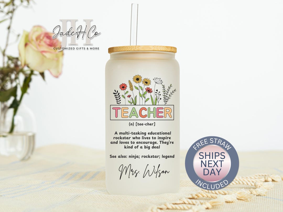 Personalized Teacher Cup End of School Year Ice Coffee Teacher Gift ...