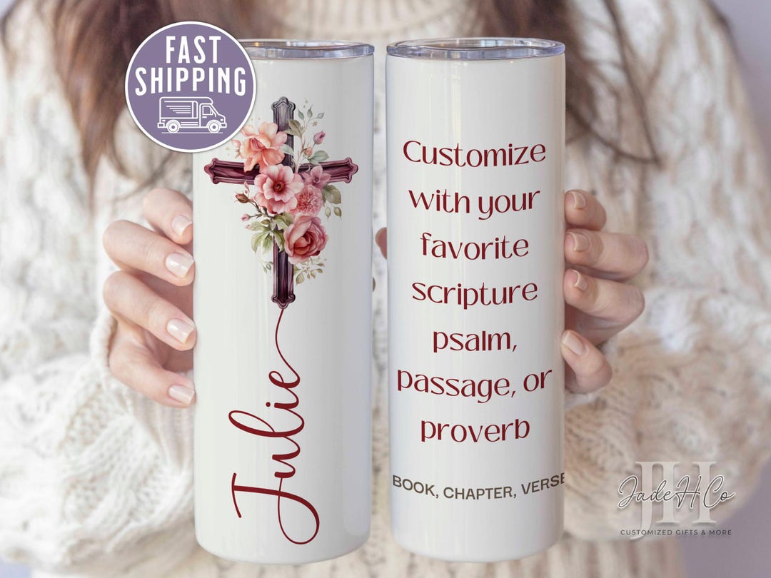 Christian Bible Verse Tumbler, Custom Scripture Verse Christian ...