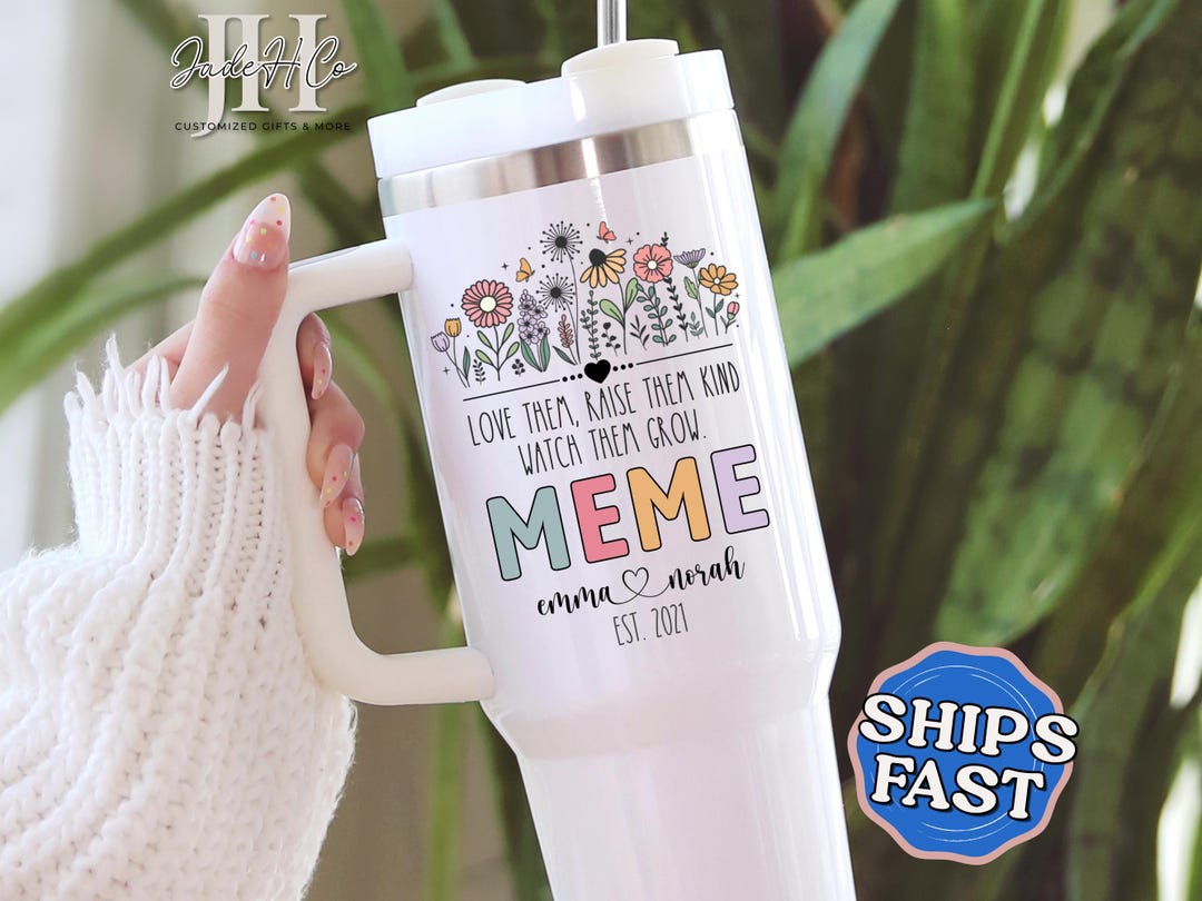 Custom Meme Tumbler, Personalized Meme 40oz Tumbler With Handle Gifts ...