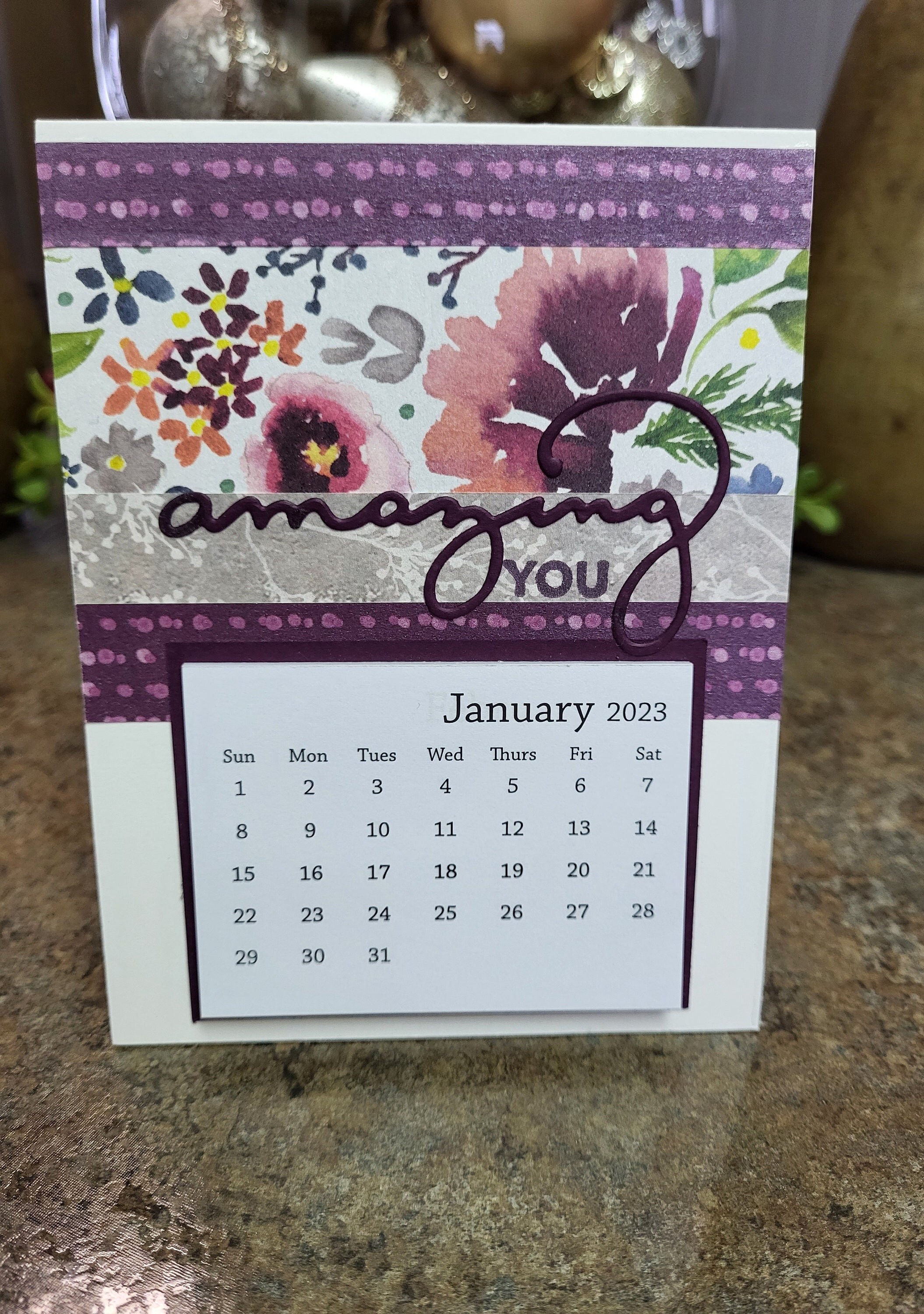 2023 Calendar Easel Card, 12 Month Tear Off. Amazing You. Handmade - Etsy