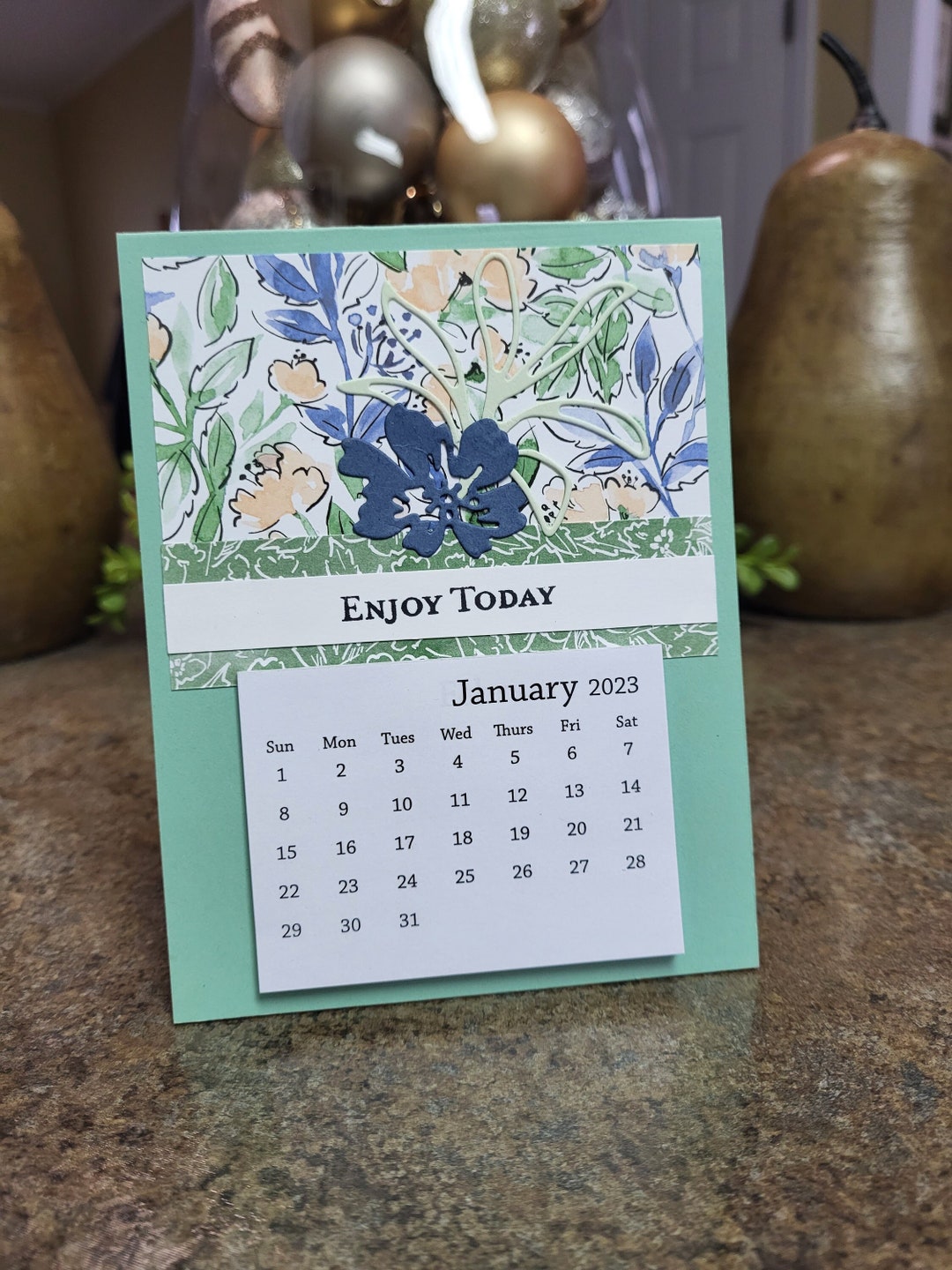 2023 Calendar Easel Card, 12 Month Tear Off. Handmade - Etsy