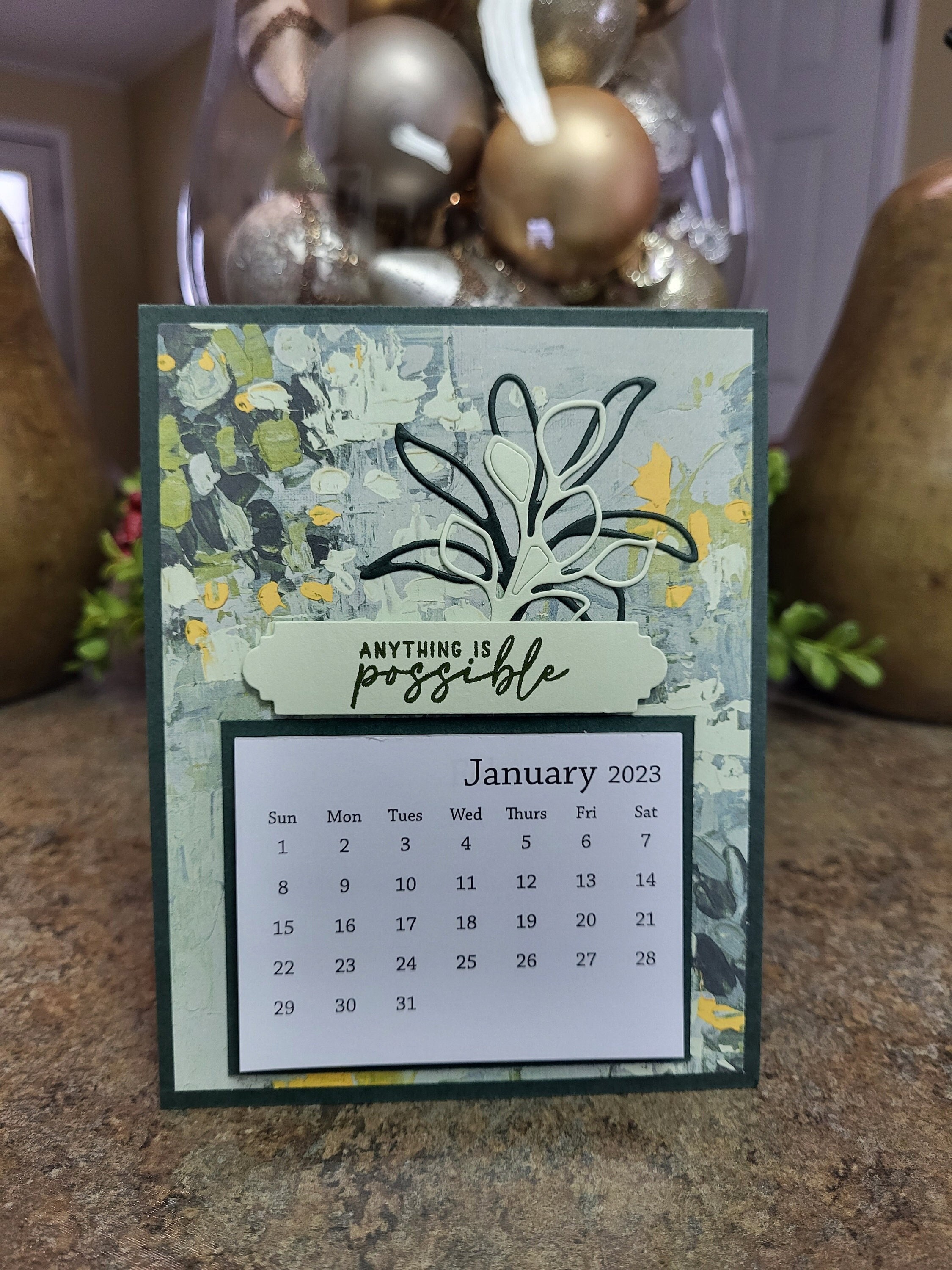 2023 Calendar Easel Card, 12 Month Tear Off. Handmade, Anything is ...