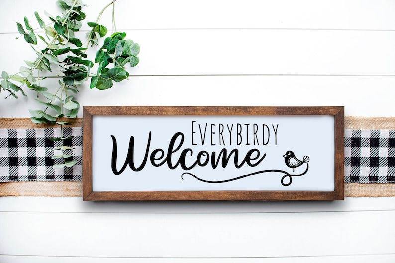 Everybirdy Welcome | Welcome Sign | Bird Lovers Gift | Spring Decor ...