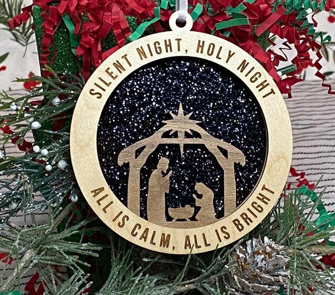 Silent Night Christmas Tree Ornament, 3-layer Ornament - Etsy