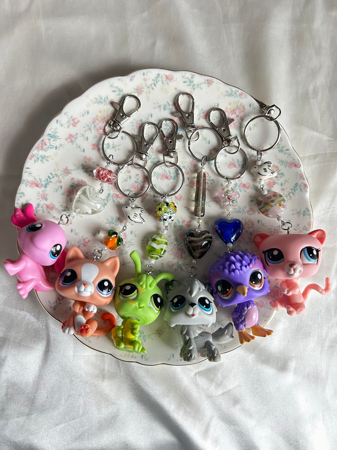 Littlest Cottagecore Pet Coquette Shop LPS Beaded Keychain - Etsy