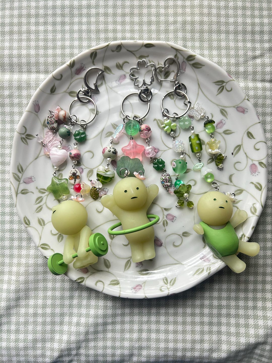 Smitski Kawaii Green Glow-in-dark Beaded Keychains | Green Workout ...