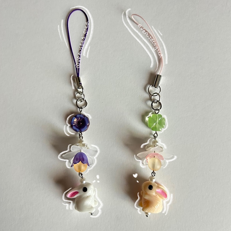 Rabbit Phone Charm - Etsy