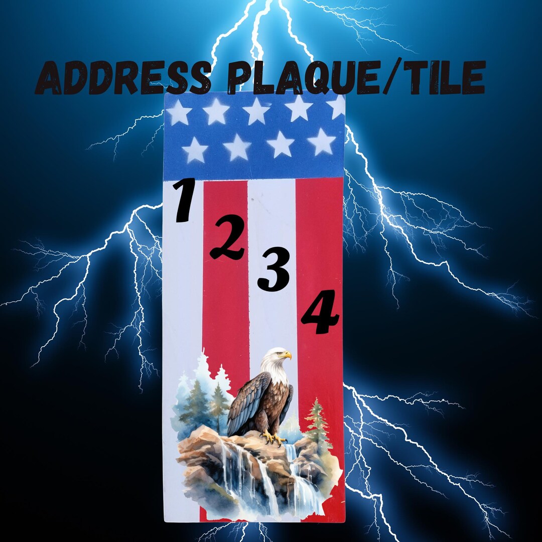 Handmade Bald Eagle Address Sign. - Etsy