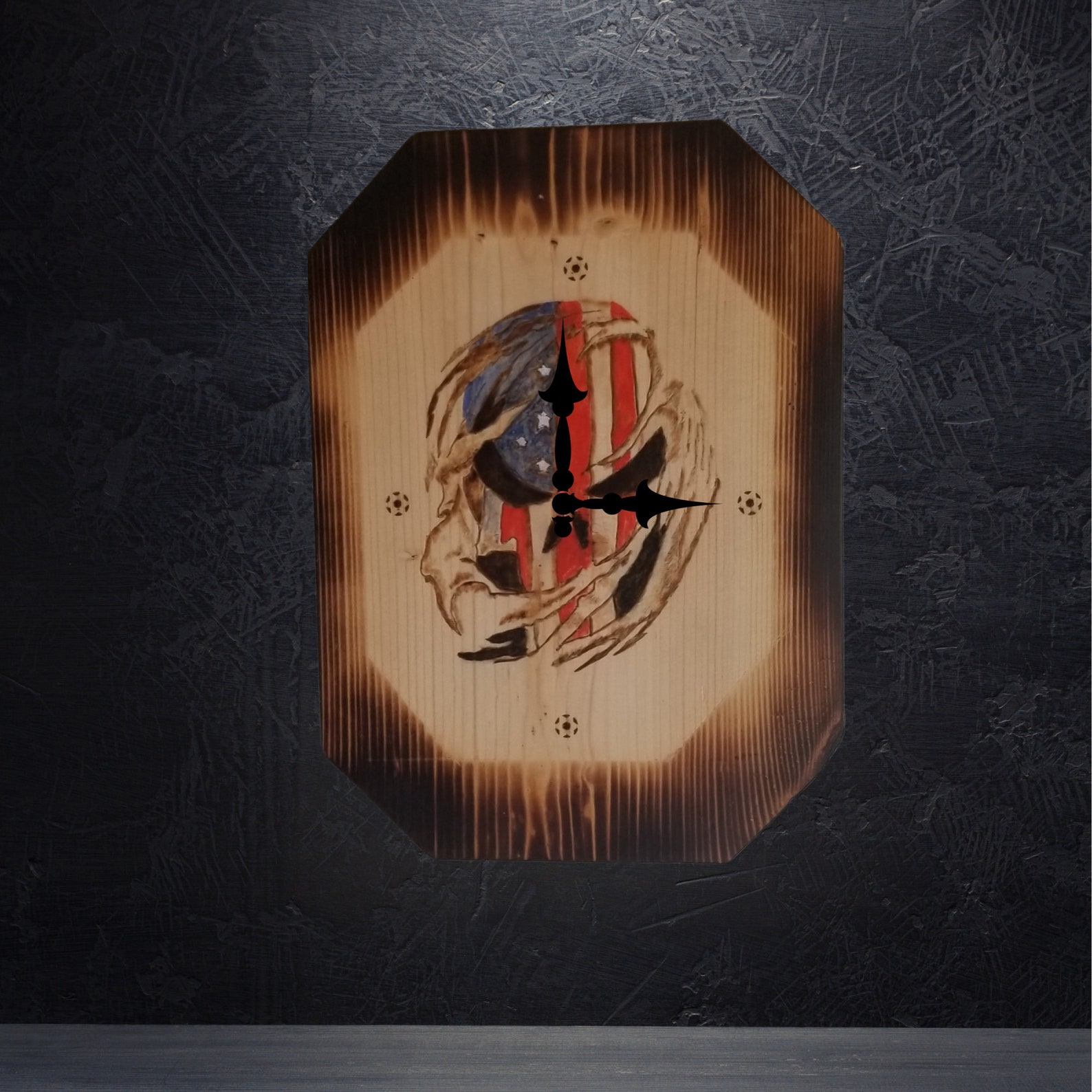 Patriotic Skull Flag Clock - Etsy