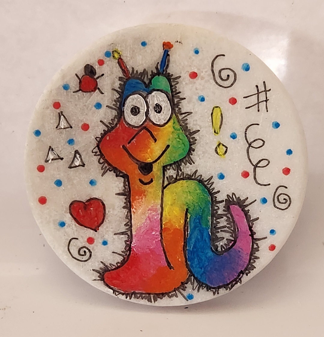 Worm Art, Handmade Painted Rock. Worm Hand-painted - Etsy