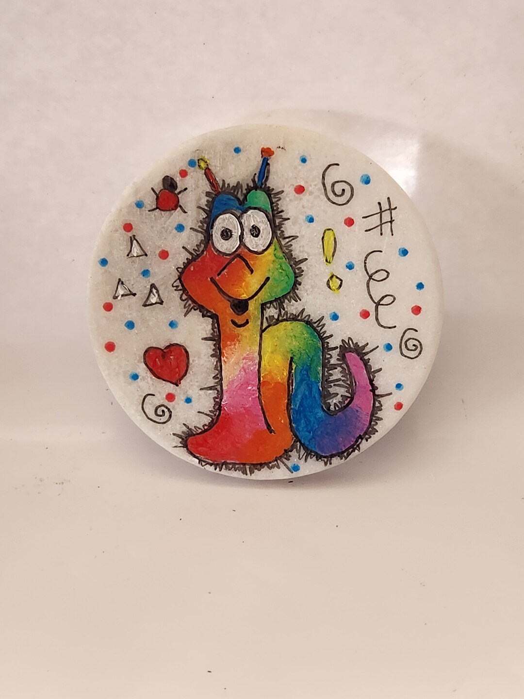 Worm Art, Handmade Painted Rock. Worm Hand-painted - Etsy