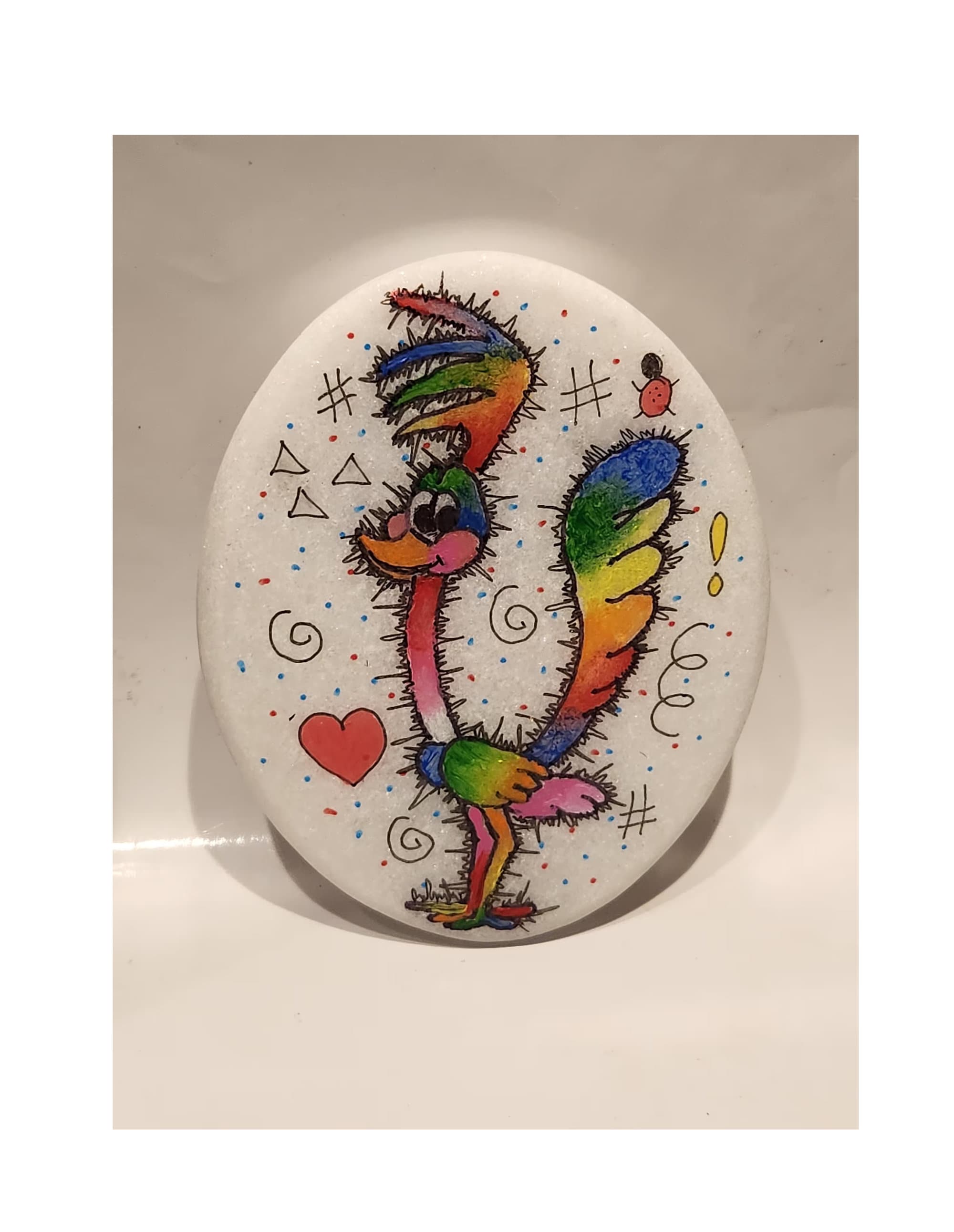 Road Runner Whimsical, Handmade Painted Rock. Animal Hand Painted. LG ...