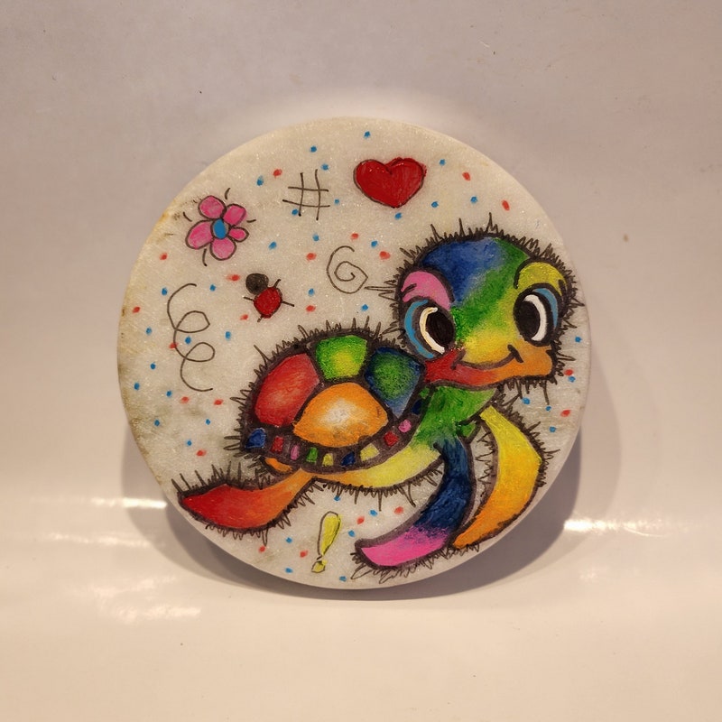 Painted Turtle Rock - Etsy