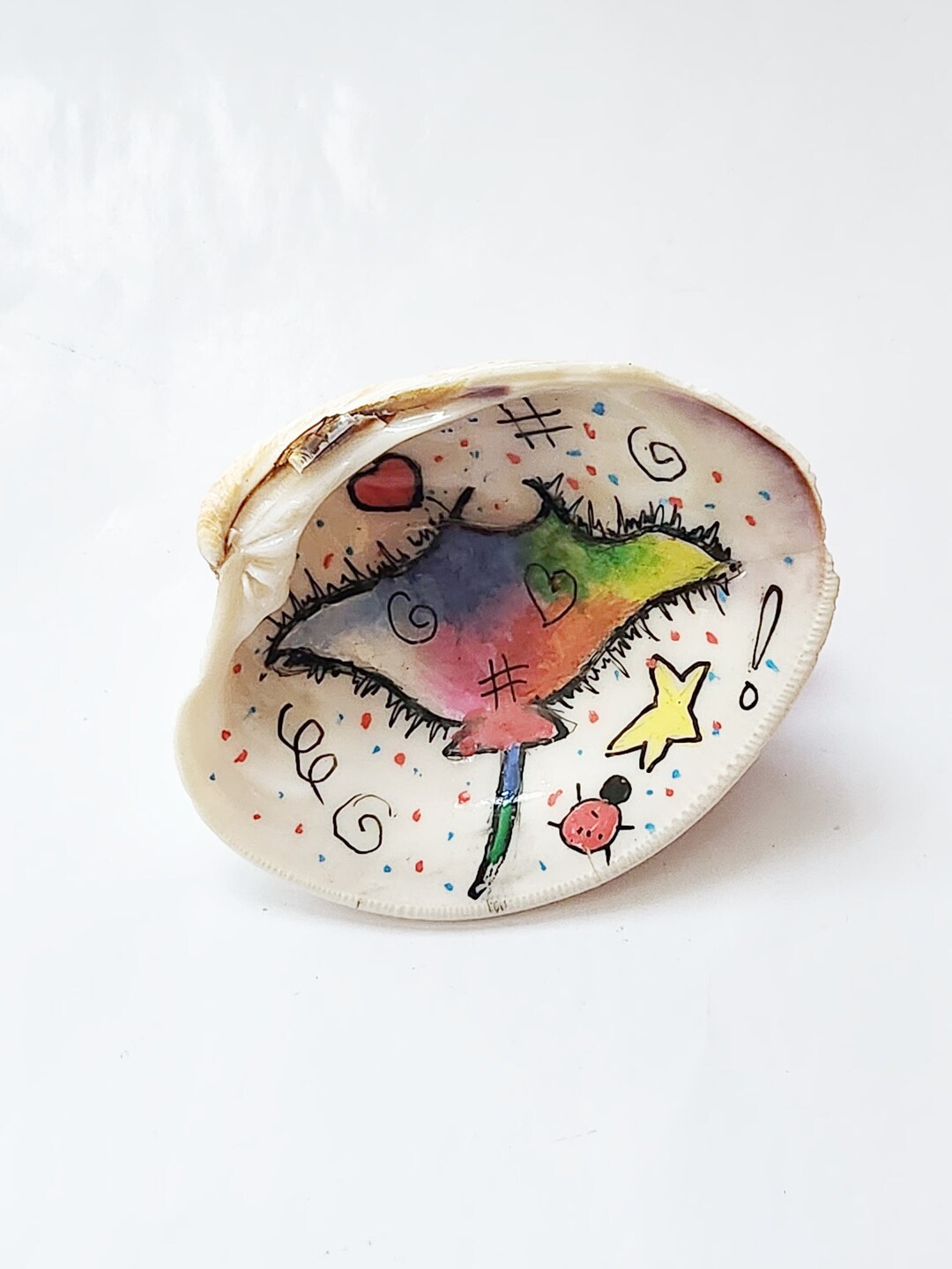 Hand-painted Shell, Seashell Art, Painted Clam Shell, Ray Art - Etsy