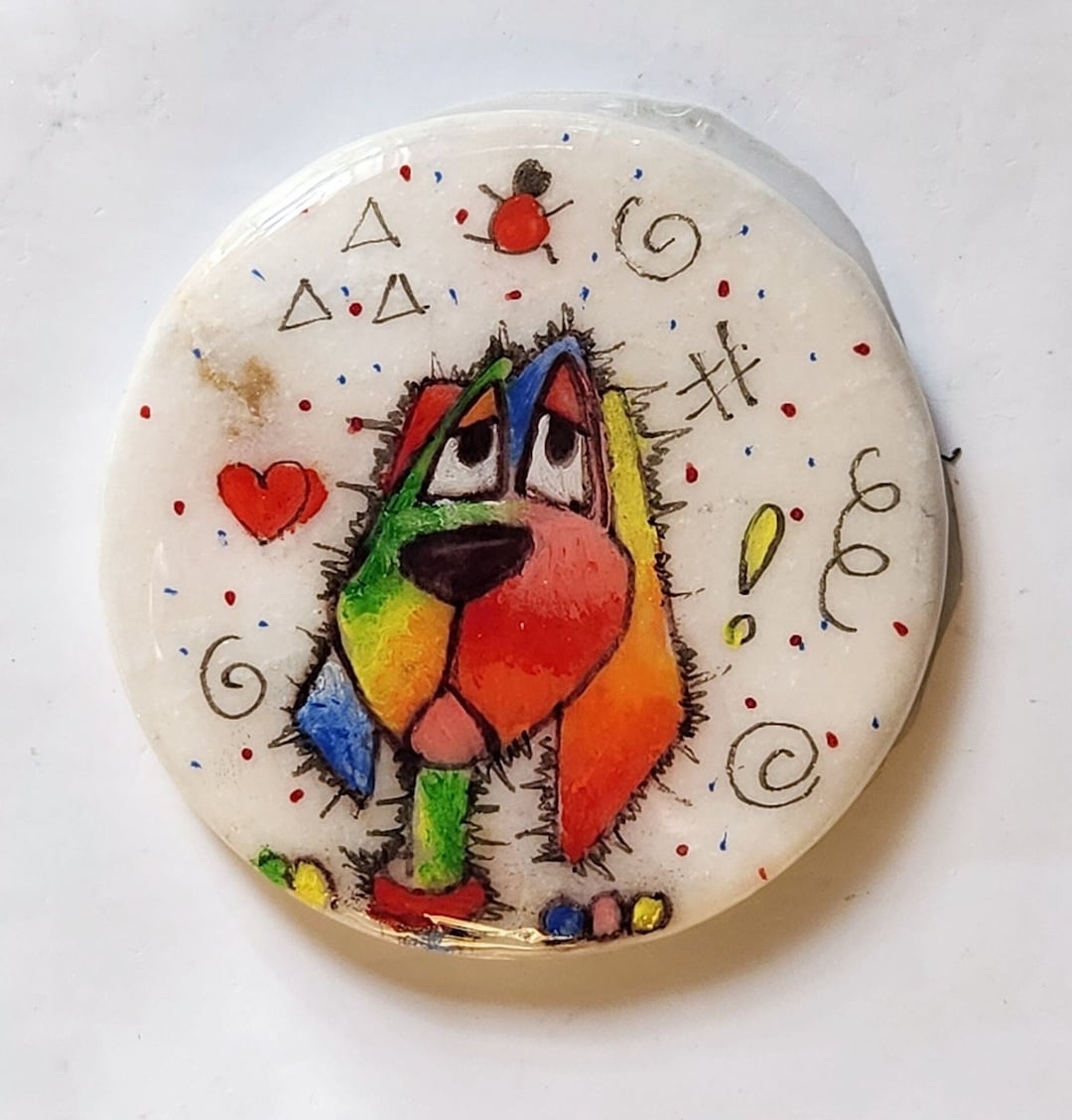 DOG Art, Handmade Painted Rock. Hand-painted Rock. Animal Dog ...