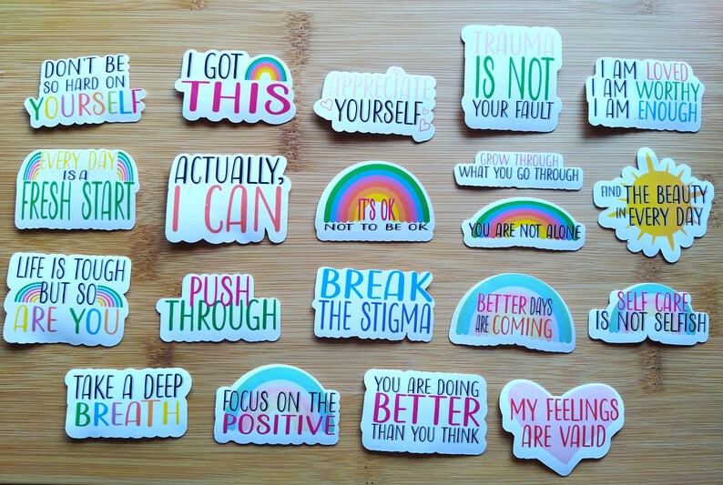 Motivational Sticker Pack Positive Affirmations Sticker Gift Waterproof ...