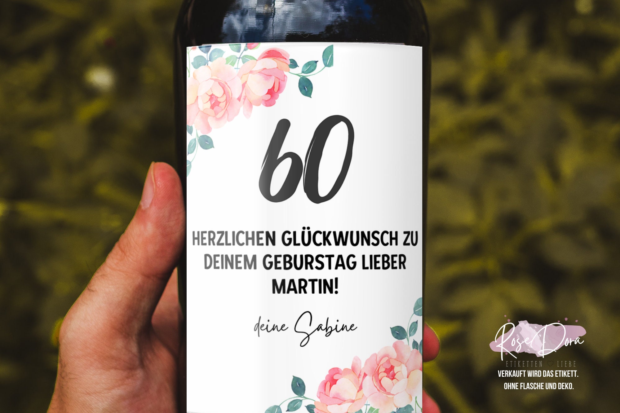 Personalisiertes Wein Flaschen Etikett 60. Geburtstag - Etsy