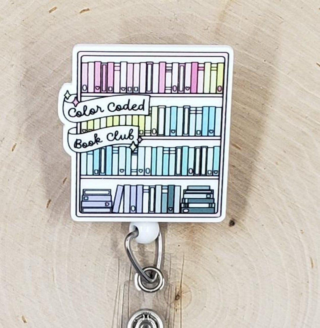 Color Coded Book Club Badge Reel | Library Retractable Badge Reel ...