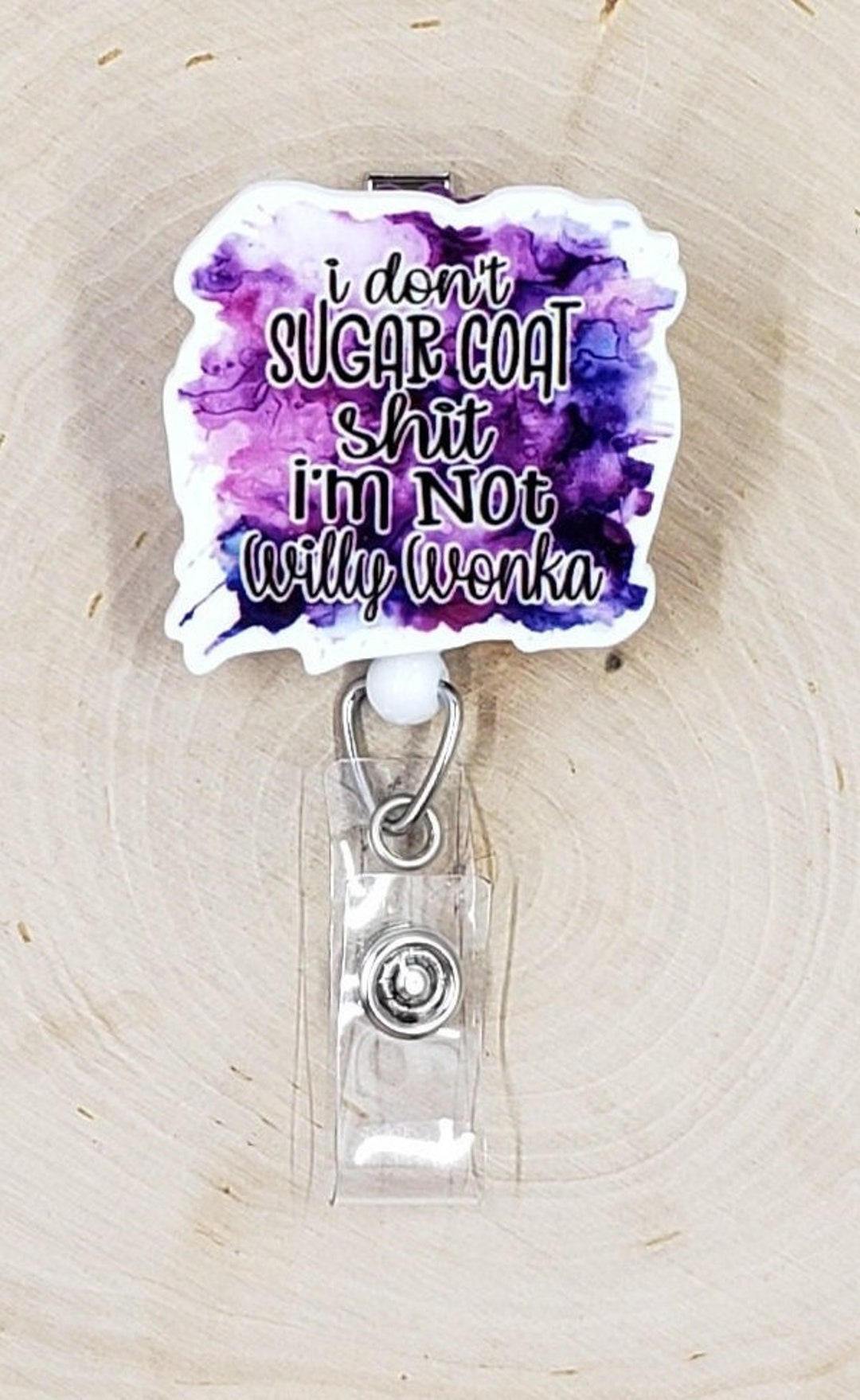 Sugarcoat Badge Reel | Funny Humor Badge Reel | Sarcasm Badge Holder ...