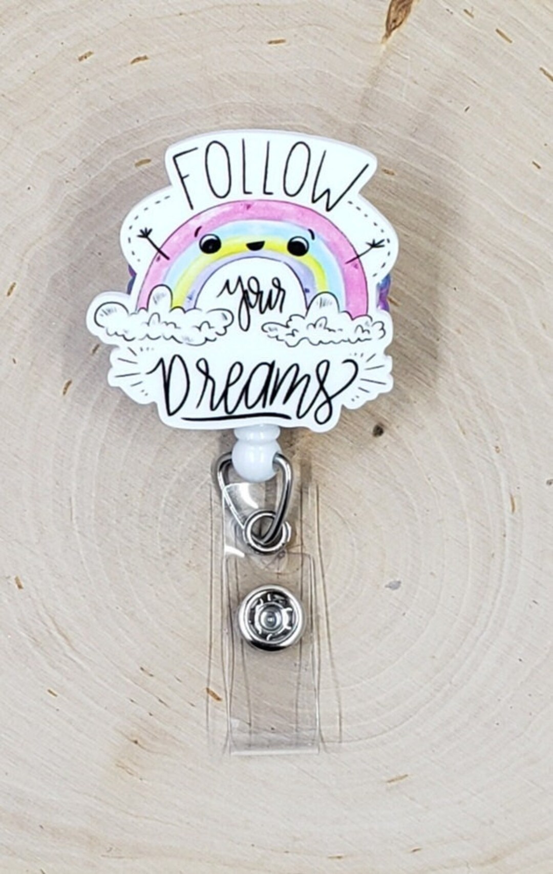 Dream Badge Reel | Mental Health Badge Reel | Rainbow Badge Holder ...