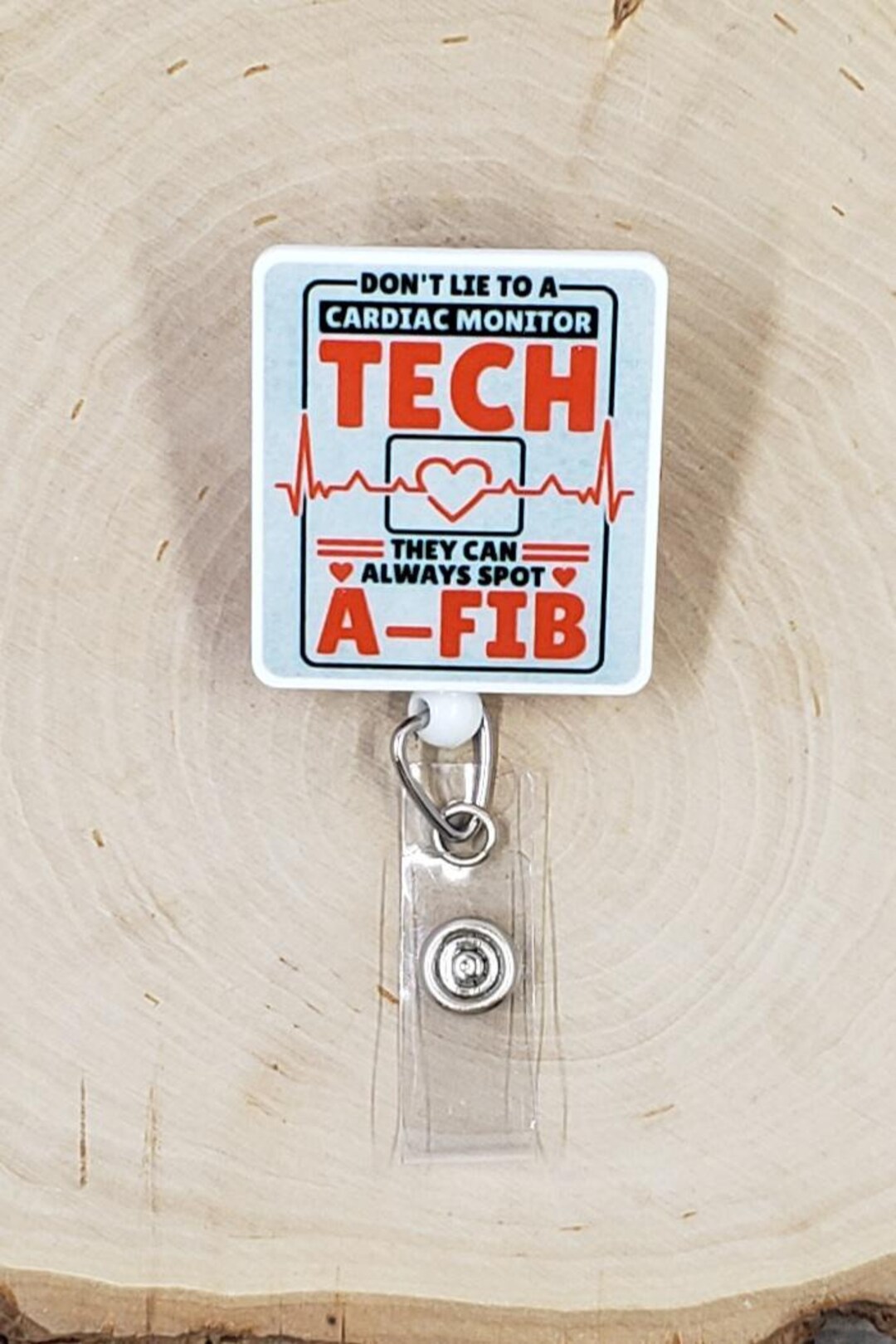 EKG Tech Badge Reel | Afib Badge Reel | Heart Hospital Badge Holder ...