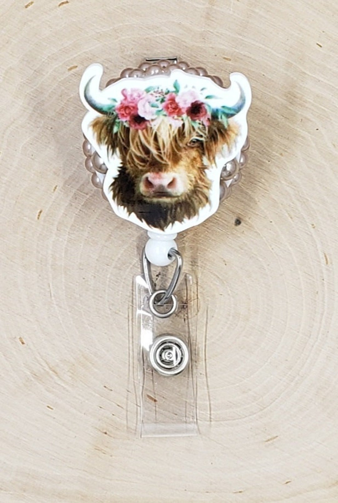 Highland Cow Badge Reel | Veterinarian Badge Reel | Sunflower Badge ...