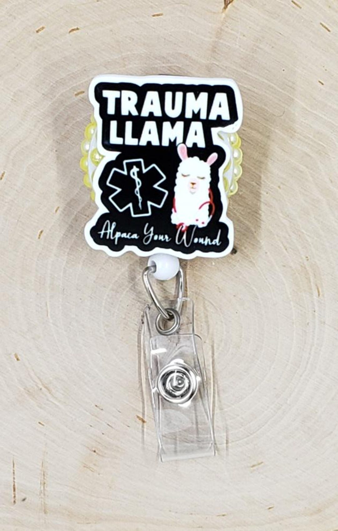 Trauma Llama Alpaca Wound Badge Reel | Medical Humor Badge Reel | Funny ...
