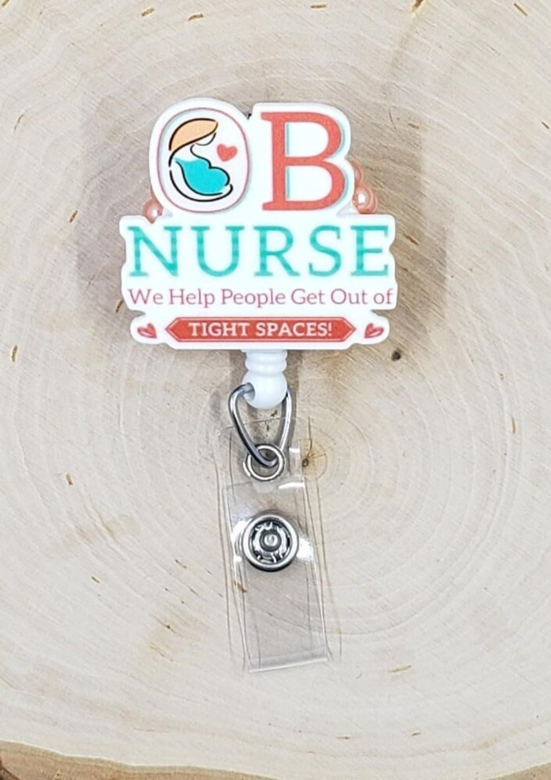 OB Nurse Badge Reel | Obstetrician Badge Reel | Hospital Badge Holder ...