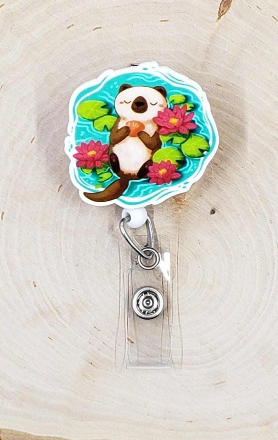 Otter Badge Reel | Forest Badge Reel | Animal Badge Holder | Nurse Gift ...