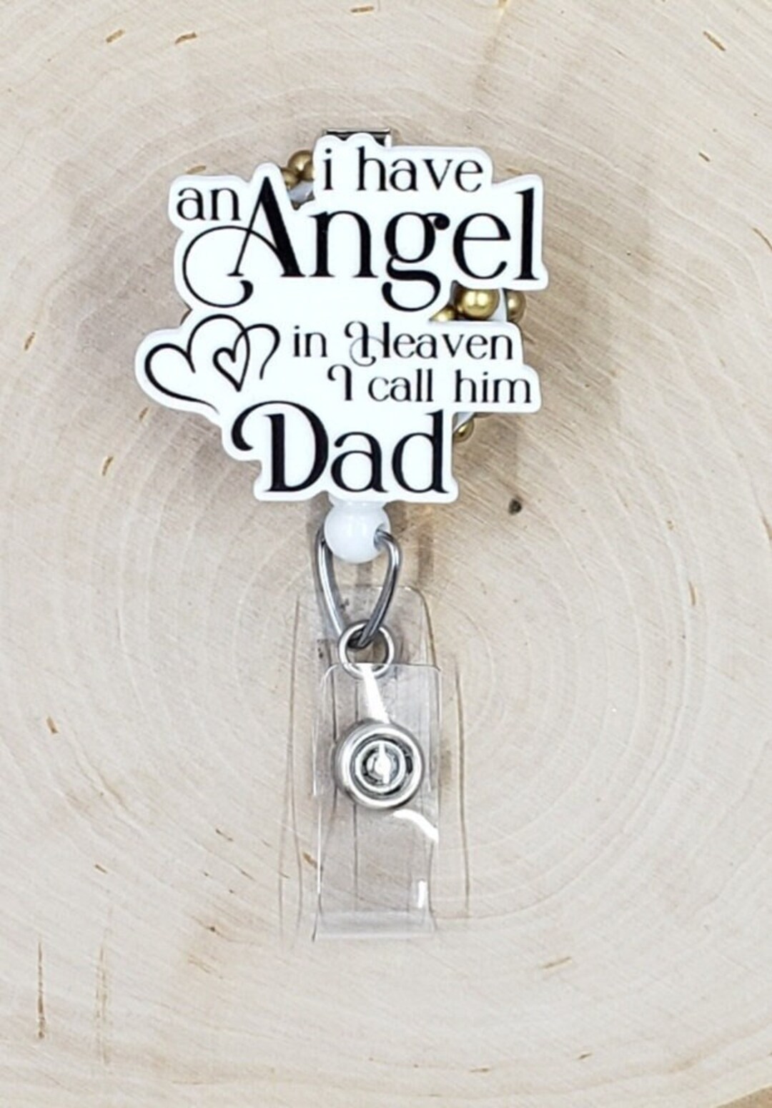Angel Dad in Heaven Badge Reel | Father Badge Reel | Angel ID Holder ...