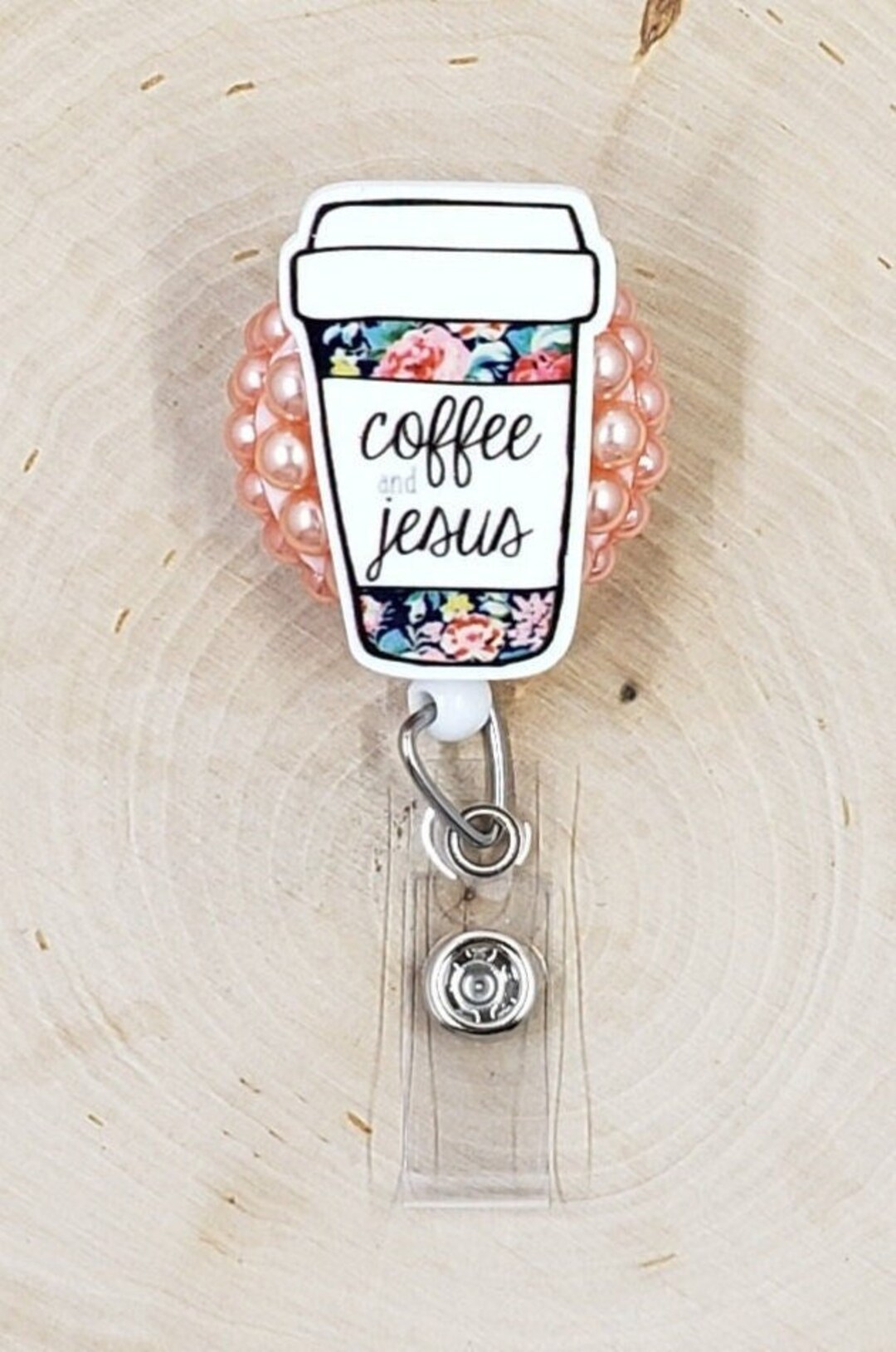 Coffee and Jesus Badge Reel | Coffee Tumbler Badge Reel | Pastor Badge ...