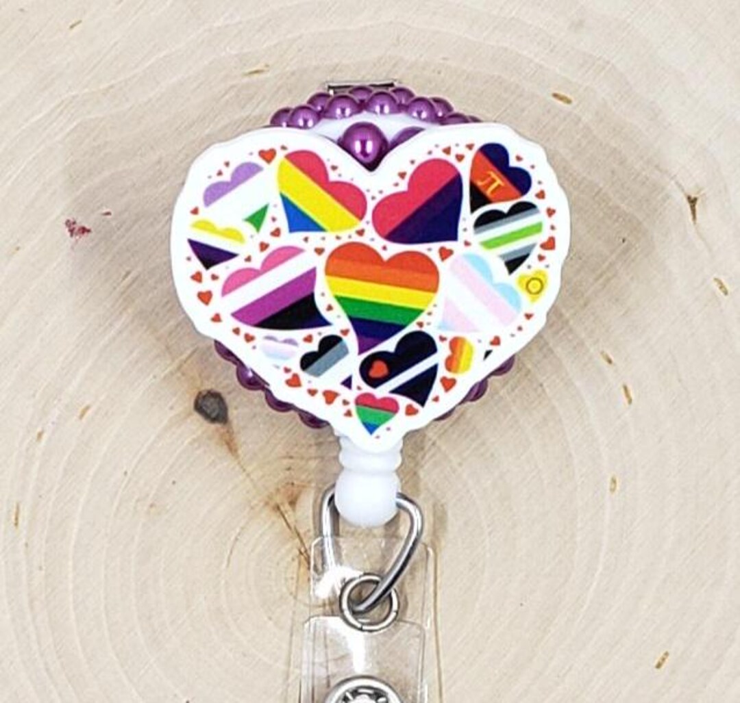 LGBTQ Badge Reel | Mental Health Badge Reel | Rainbow Badge Holder ...